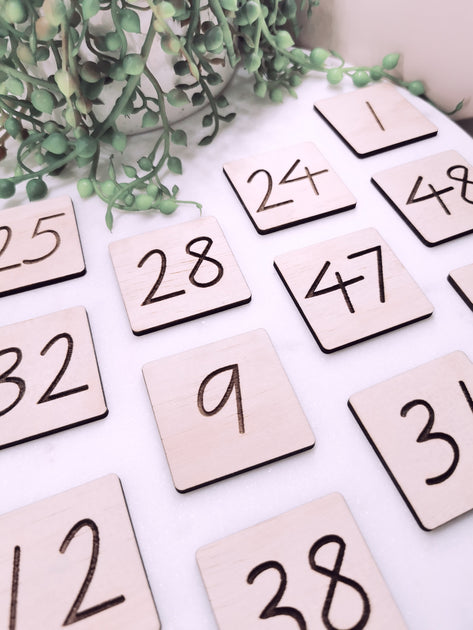 NUMBERS 0-50 & MATH SYMBOLS - Educational Tiles By Let's Etch | Shop ...