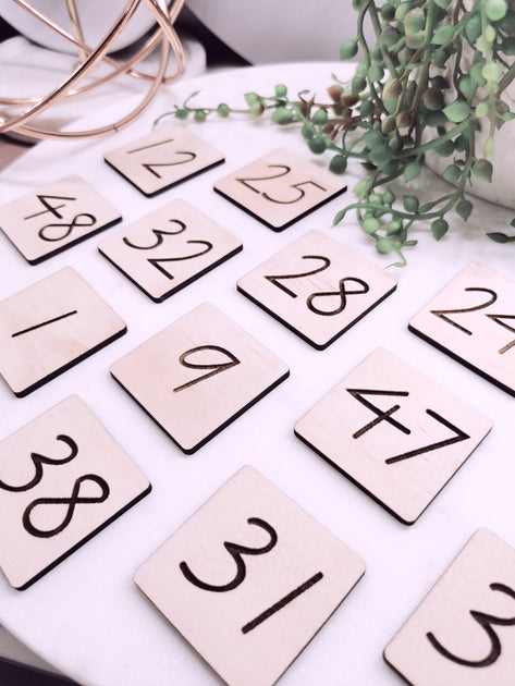 NUMBERS 0-50 & MATH SYMBOLS - Educational Tiles By Let's Etch | Shop ...